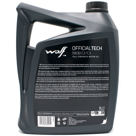 5W30 Motorolie Kopen? | Wolf Officialtech 5W30 C2/C3 5 Liter | Vehicle ...
